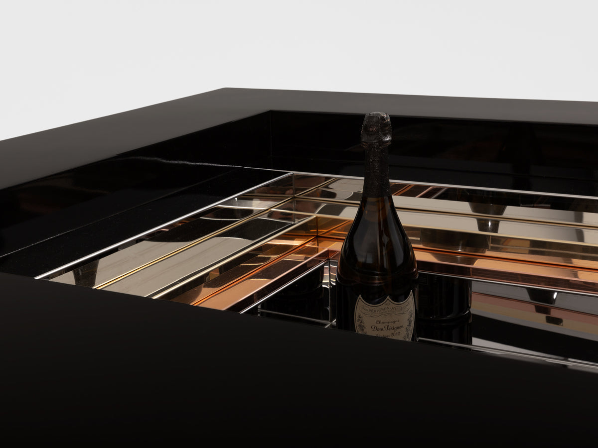 Alain Delon for Maison Jansen brass chrome lacquered coffee table 1972 ...