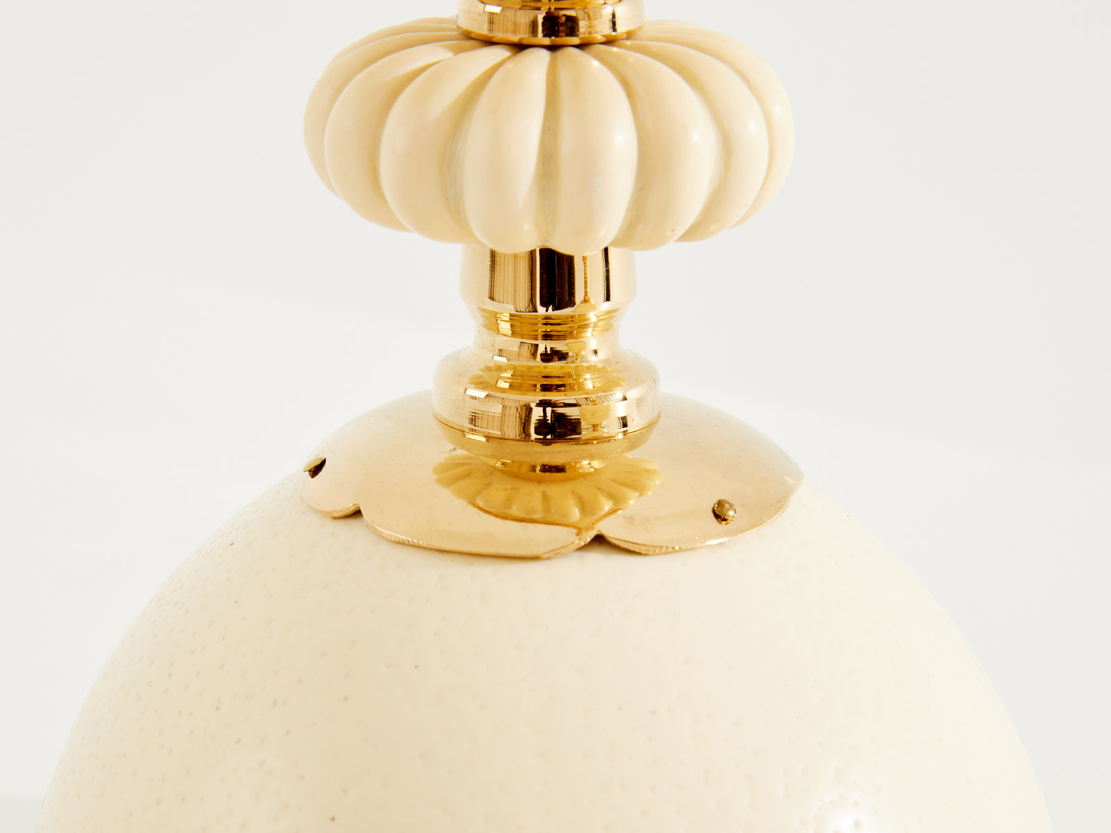 Christian Dior pair of ostrich eggs candle holders brass 1970s – Maison ...