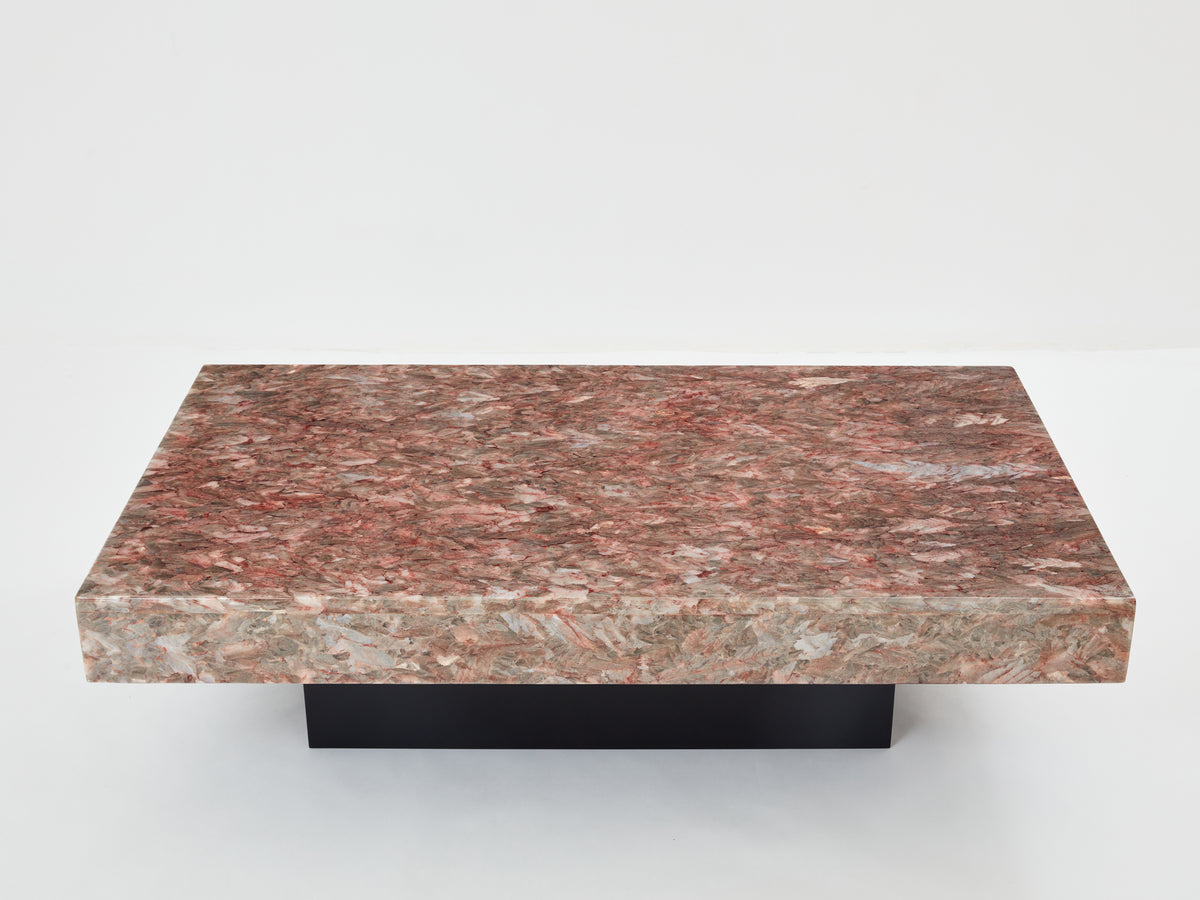Italian rose crystalline alabaster coffee table late 1970s – Maison Cedric