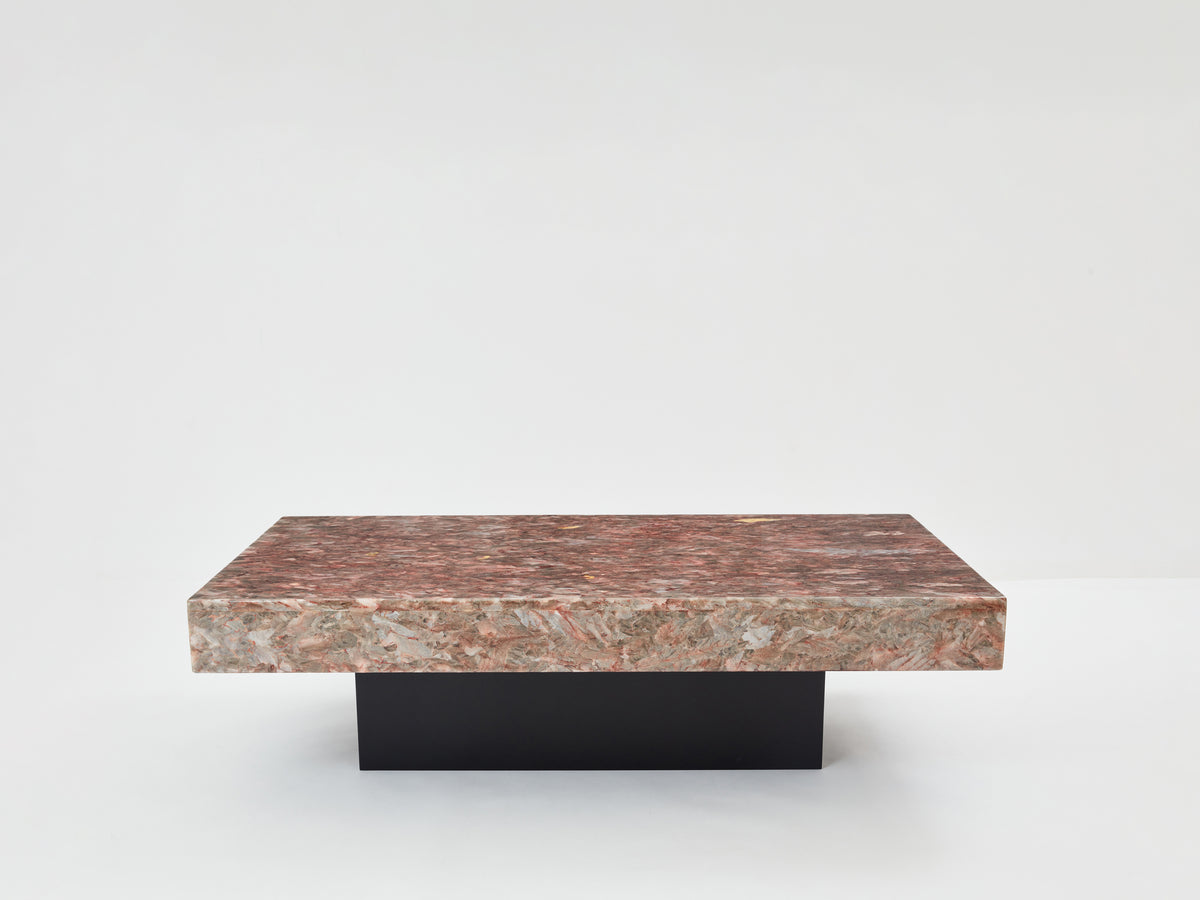 Italian rose crystalline alabaster coffee table late 1970s – Maison Cedric