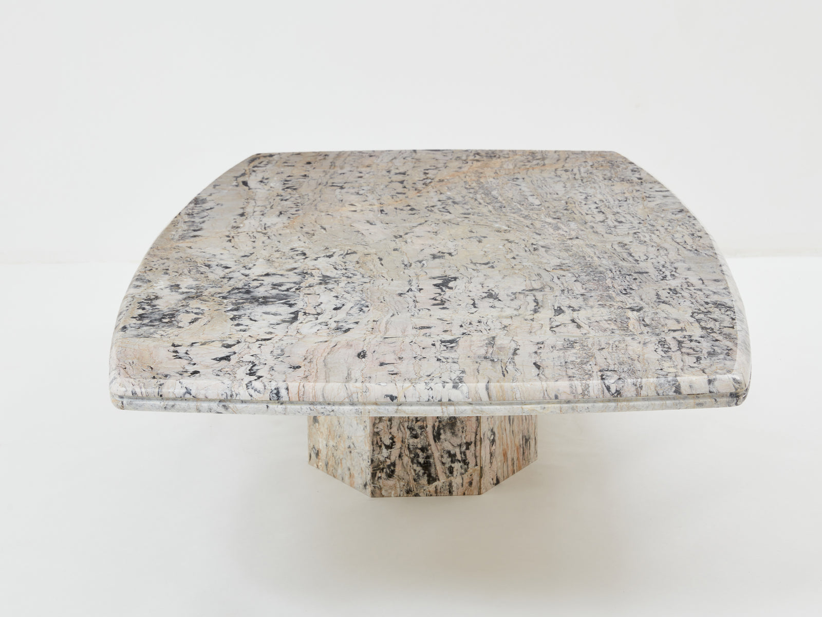 Large coffee table Greige Sicilian marble 1970s – Maison Cedric