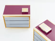 Maison Jansen raspberry lacquer brass mirrored nightstands 1970s ...