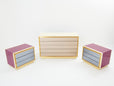Maison Jansen raspberry lacquer brass mirrored nightstands 1970s ...