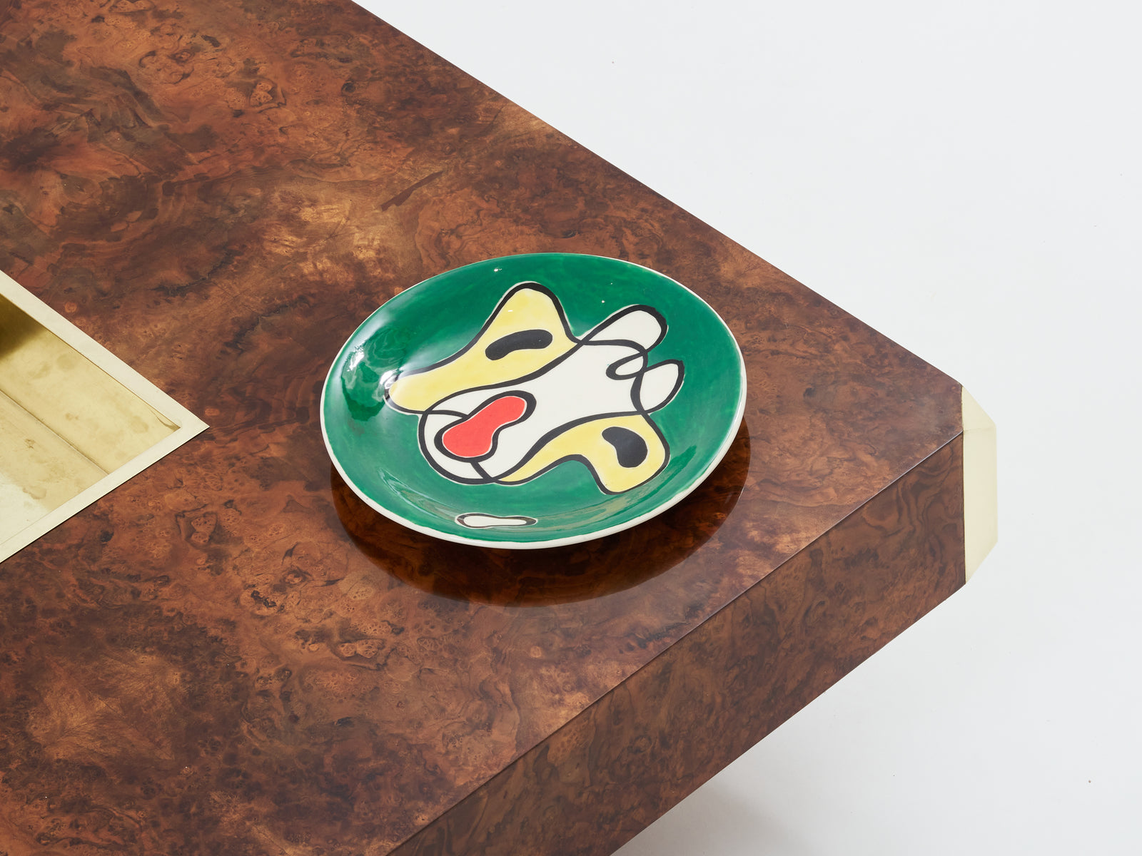 Willy Rizzo burl wood and brass square bar coffee table Alveo 1970s ...